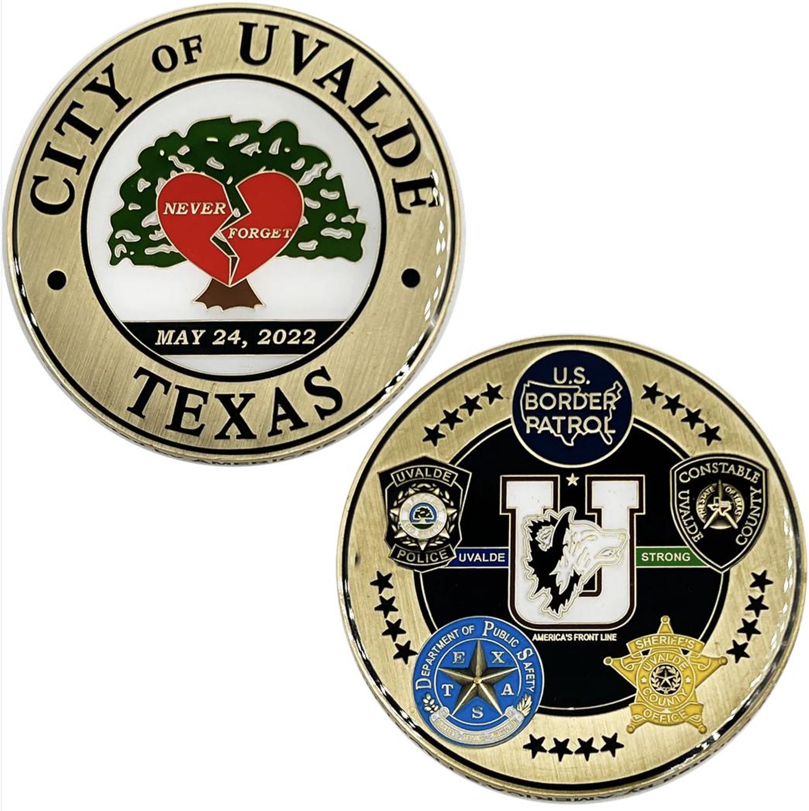 Uvalde Texas Challenge Coin - Police Constable Border Patrol Department ...