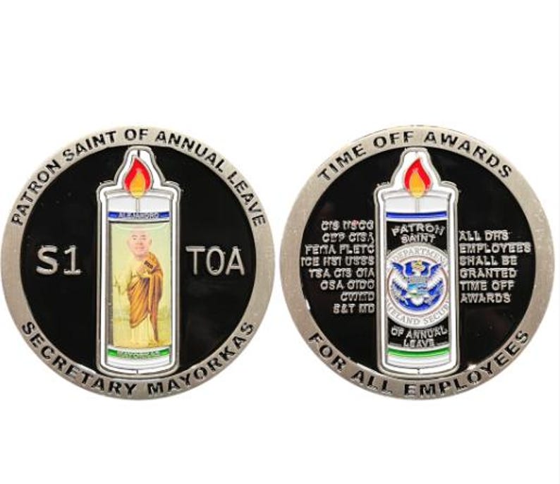 Secretary Mayorkas Patron Saint Border Patrol Challenge Coin - Etsy