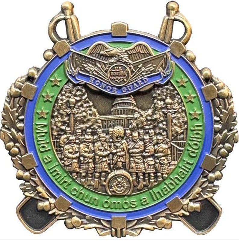 Huge 4 Inch Border Patrol Agent Pipes and Drums Challenge Coin - CBP ...