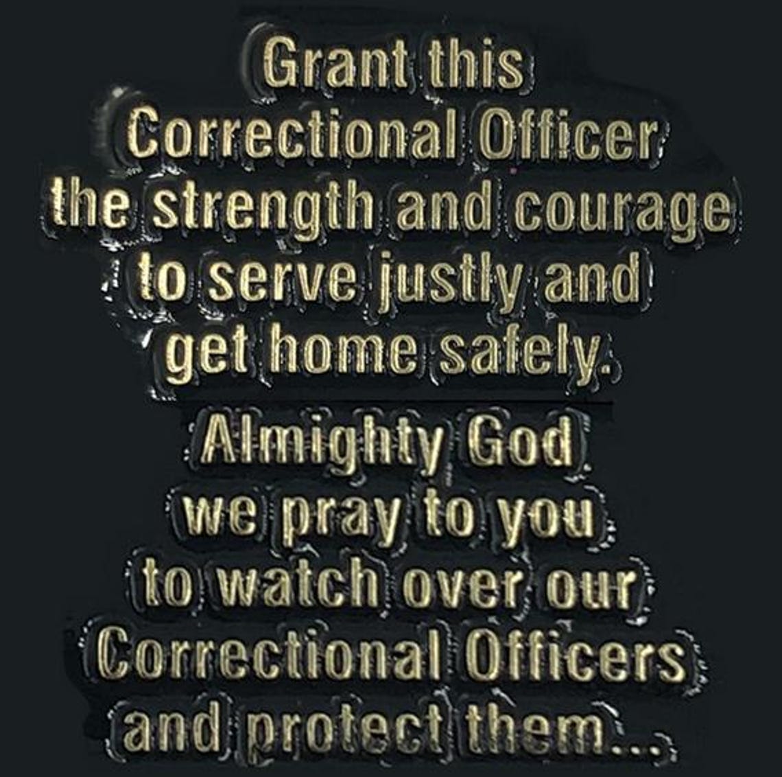Correctional Officer Thin Gray Line Prayer Challenge Coin - CO ...