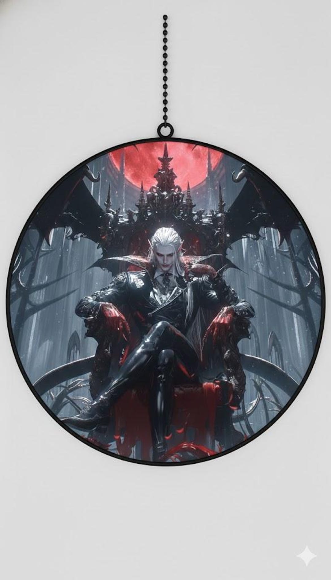 Crimson Throne Vampire Lord Suncatcher Gothic Dark Fantasy Blood Moon ...