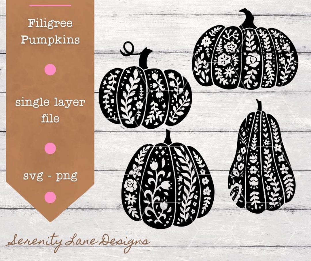 Pumpkins, Filigree, Decorative, Fall SVG/PNG - Etsy