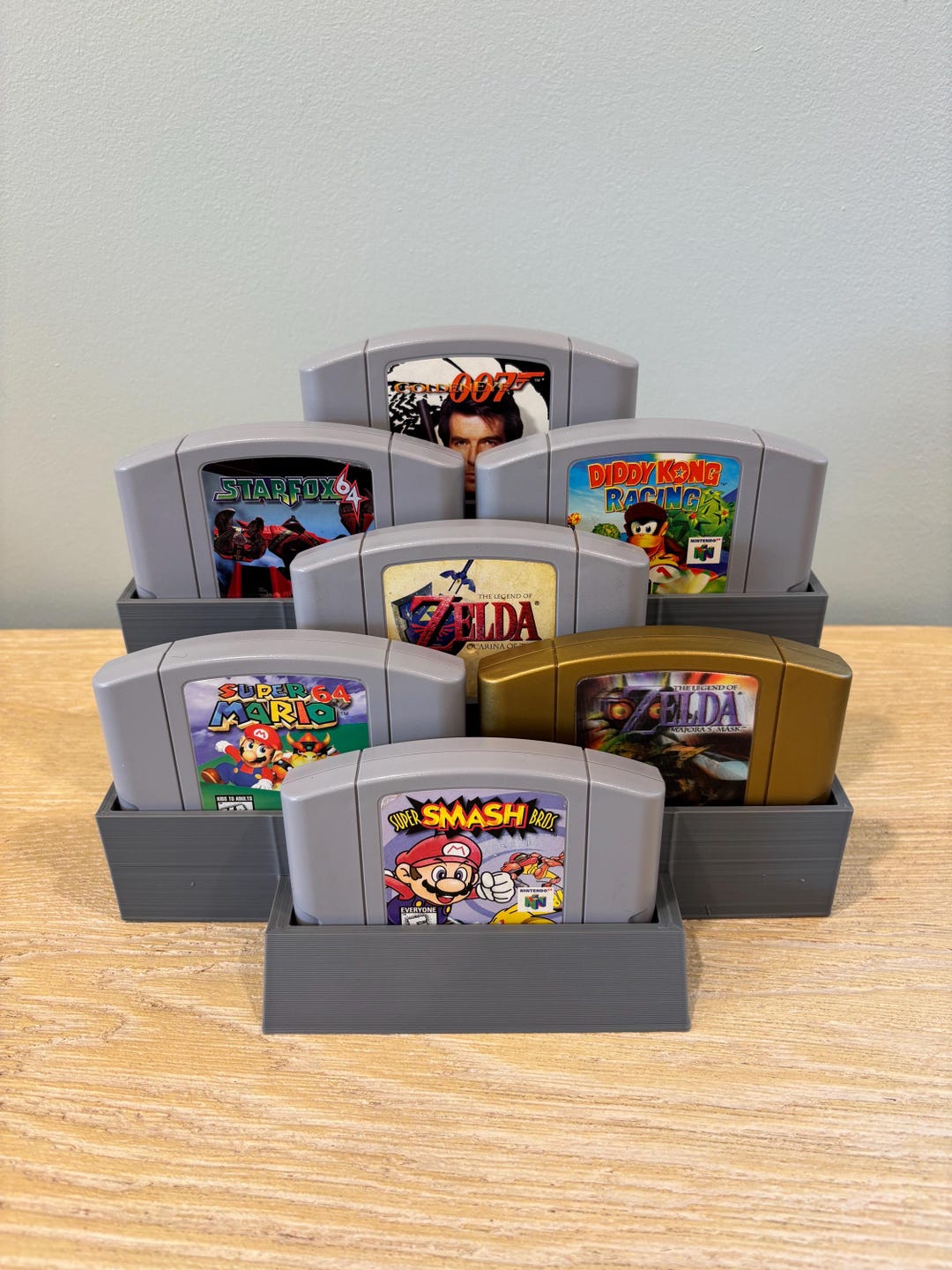 N64 Tiered Game Stand Display Shelf: Staggered Retro Gaming Organizer ...