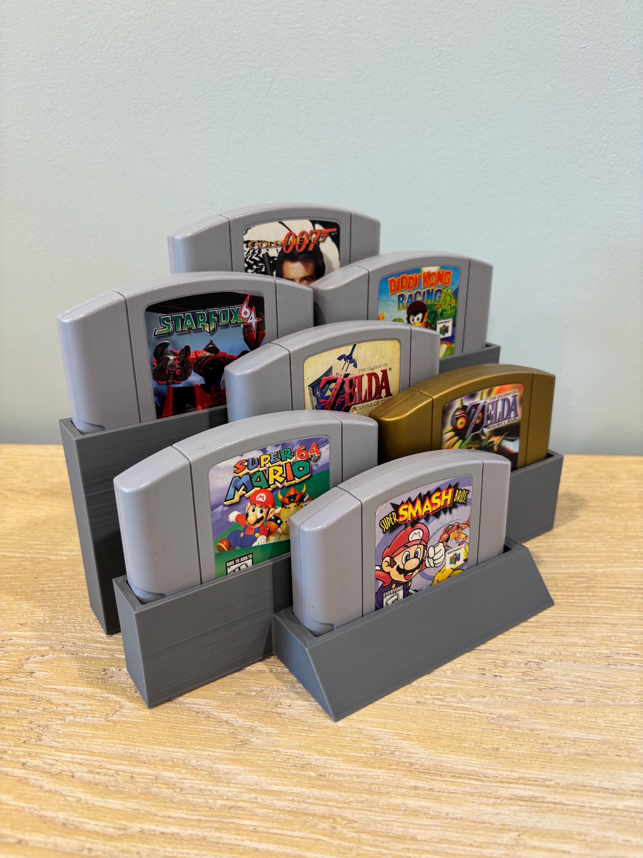 N64 Tiered Game Stand Display Shelf: Staggered Retro Gaming Organizer ...