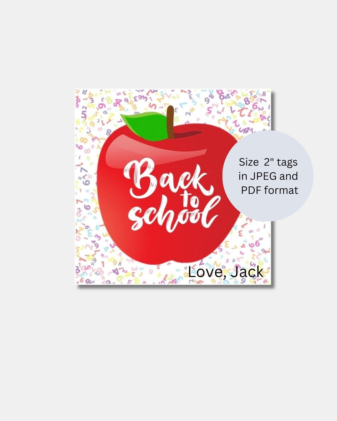 Printable 2 Back to School Tags, School Stickers, School Favors, Back ...