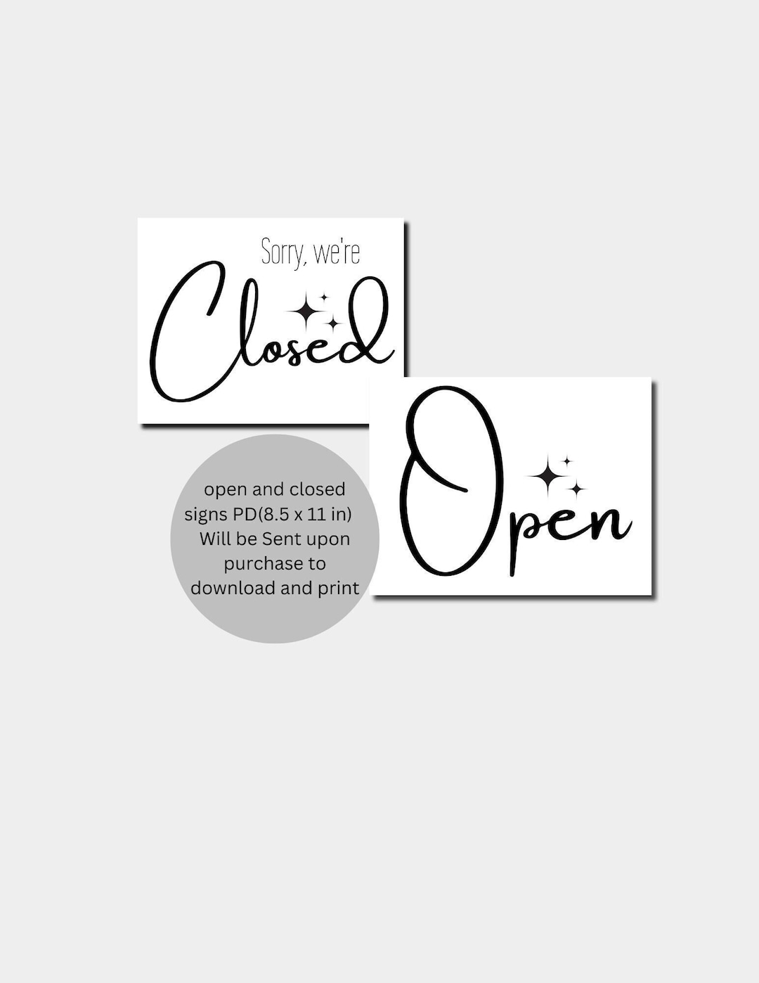 Printable Open for Business and Closed Signs for Business Store Spa in ...