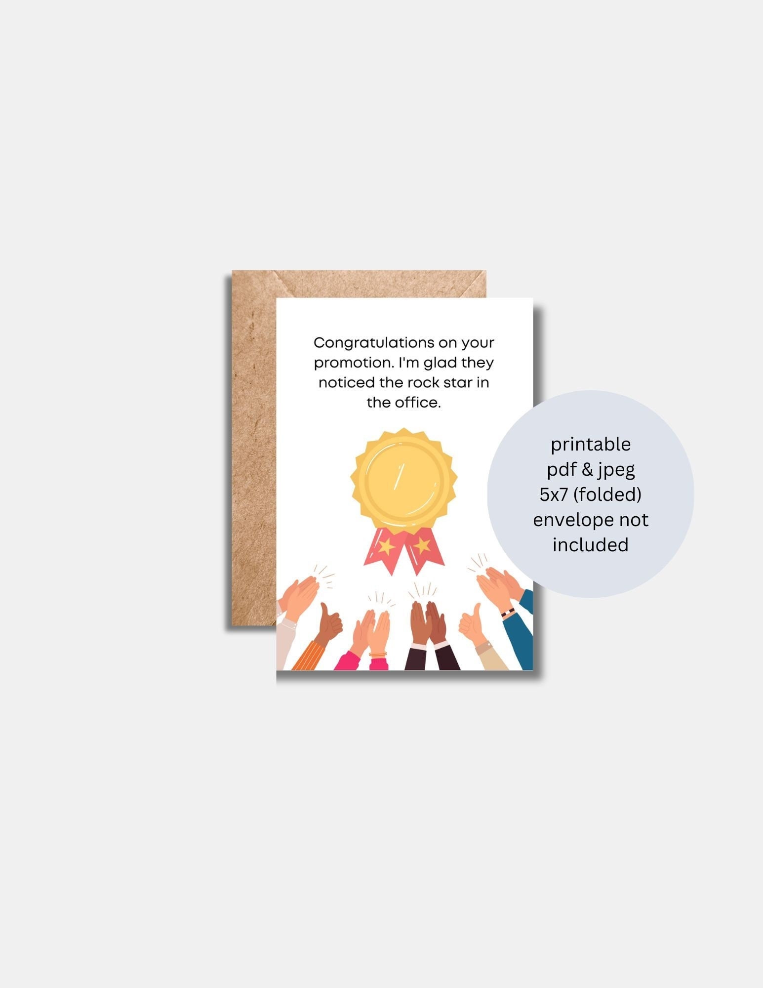 Printable Congratulations on Job Promotion Work Greeting Card 5x7 ...