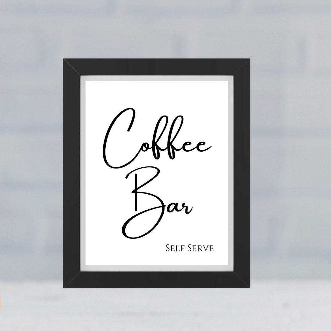 Coffee Bar Sign Printable Wall Art for Kitchen, Home, Airbnb or Hotel ...