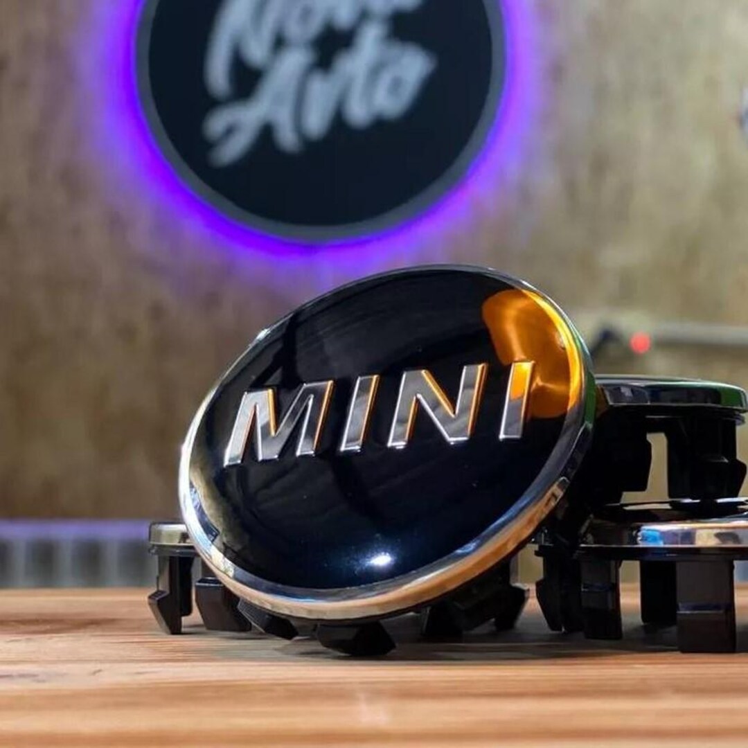 Black With Silver Mini Wheel Center Caps, 56 Mm Mini Wheel Center Caps ...