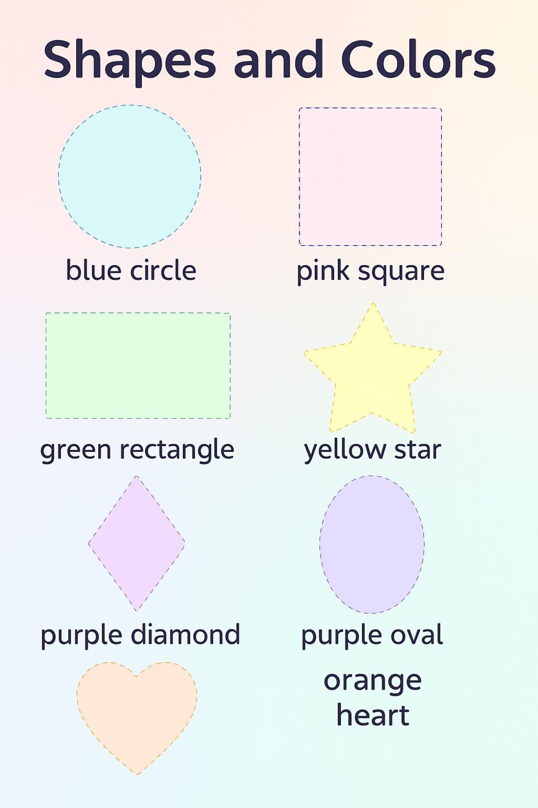 Shapes and Colors Worksheet for Preschool & Kindergarten – Fun ...