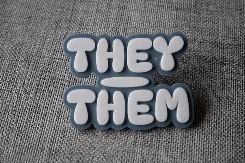 Pronoun Pin Badge | 3D Printed | They Them She Her He Him Xe Xer ...