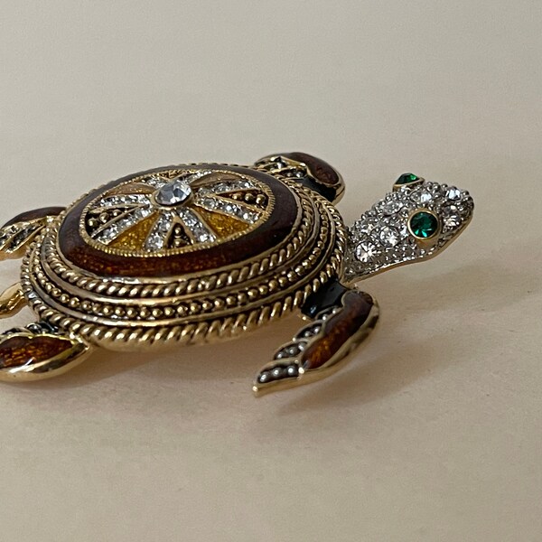 Enamel Turtle Brooch - Etsy