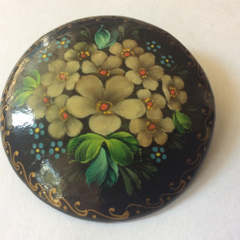 Paper Mache Brooch - Etsy