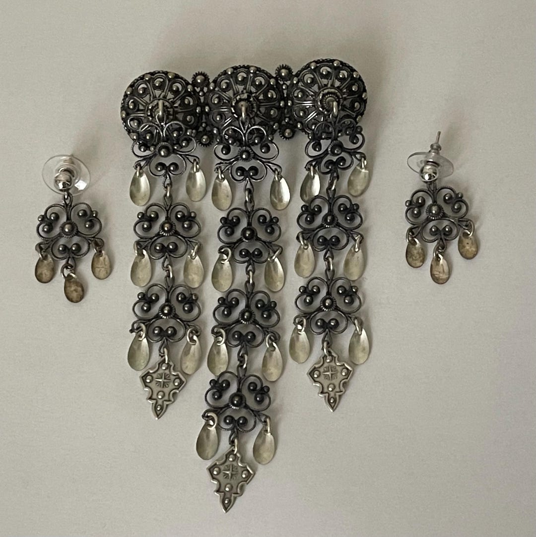 Silver 830 Norwegian Solje Wedding Brooch, Stud Earrings Ottar Hval - Etsy