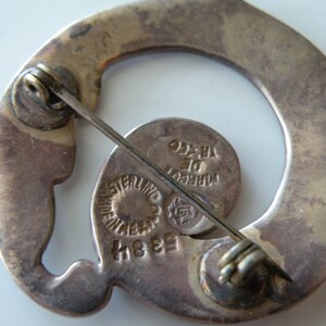 Margot De Taxco Mexico Sterling Silver Blue Speckled Enamel Wave Pin ...