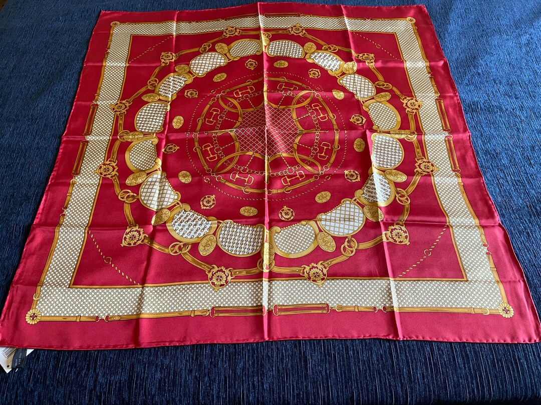 Austria Red Silk Scarf Schönbrunn Palace Gift Shop Tag - Etsy