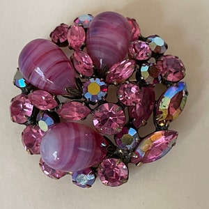 Regency 1950s’Pink×mauve Flower brooch - ブローチ・コサージュ