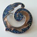 Margot De Taxco Mexico Sterling Silver Blue Speckled Enamel Wave Pin ...