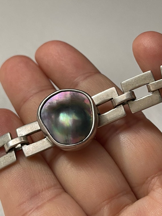 Mexico Taxco TJ-20 sterling silver 925 Mabe pearl, B… - Gem