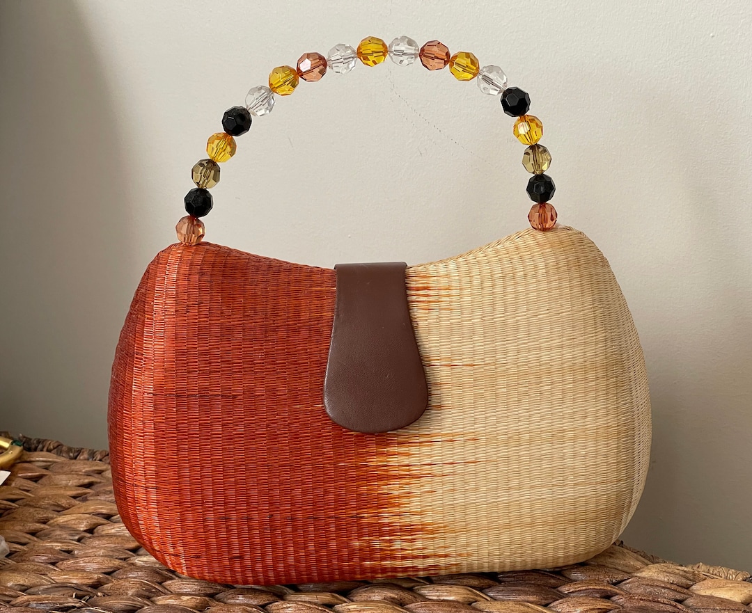 Le Sac Handmade Purse; Buri Palm Tree; Summer Purse; Rattan; Straw ...