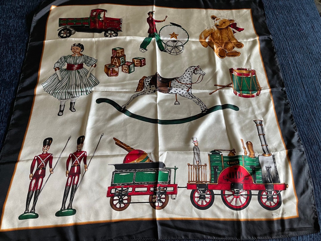 ECHO Holiday, Toys Silk Scarf Japan - Etsy