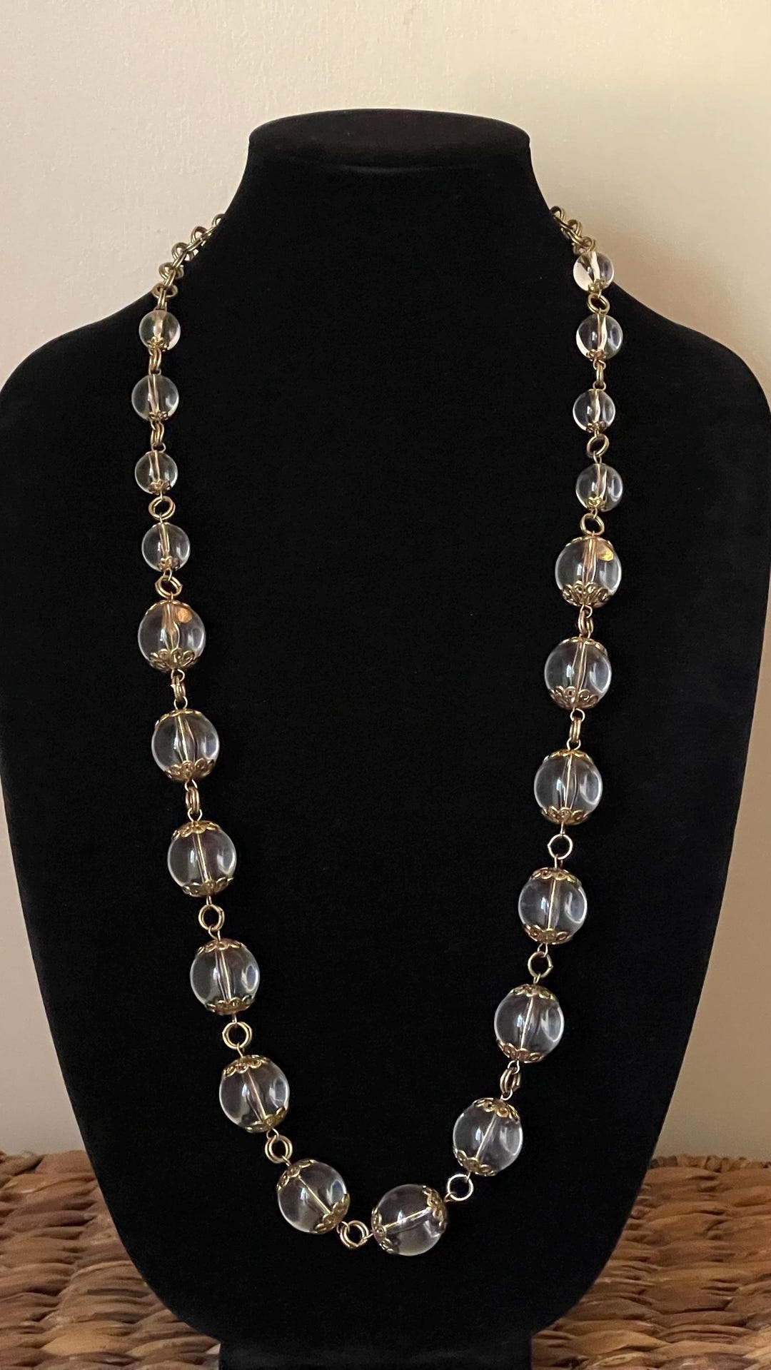 Joan Rivers Clear Lucite Plastic Ball Beads Necklace - Etsy