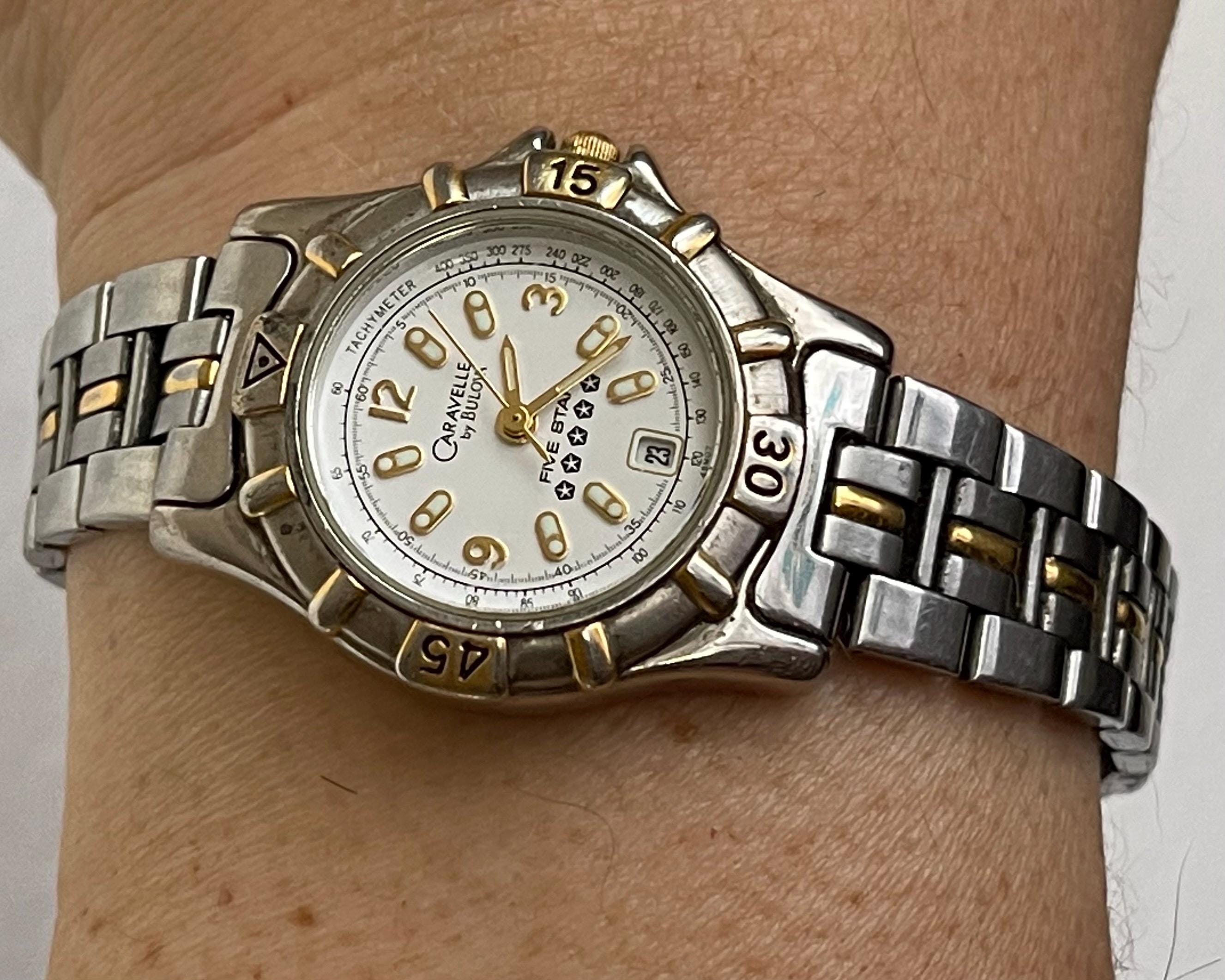 Caravelle by Bulova Five Star Two-tone Quartz Watch - Etsy Caravelle by Bulova Five Star Two-tone Quartz Watch - Etsy