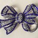 Clear, Blue Rhinestone Bow Brooch - Etsy