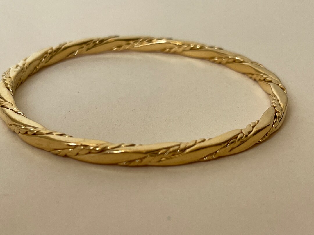 Monet Twisted Wire Gold Plated Bangle Bracelet S - Etsy