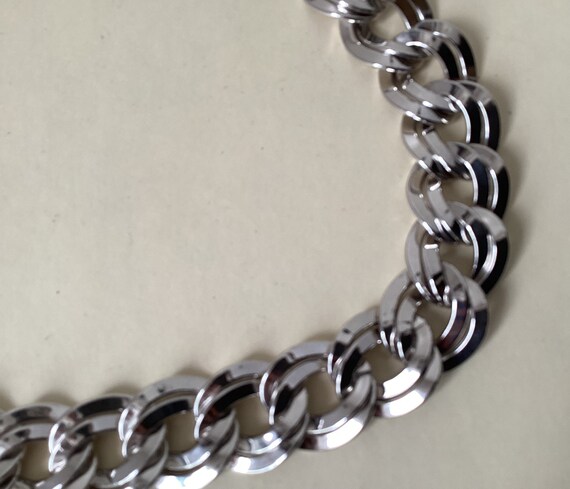 Monet silver plated silver link, double curb link ne… - Gem