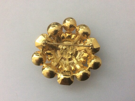 Joan Rivers multi color rhinestone , colorful brooch - Gem