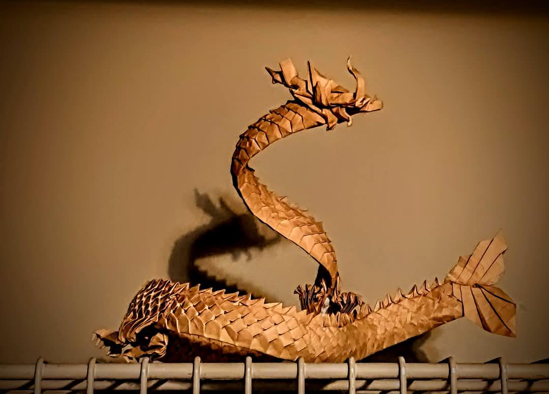 Origami Shenlong Chinese Dragon - Handmade Paper Sculpture - Perfect ...