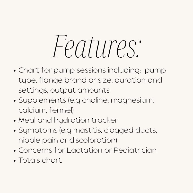 Pumping Log Printable | Pump Type, Flange, and Settings | Meal ...