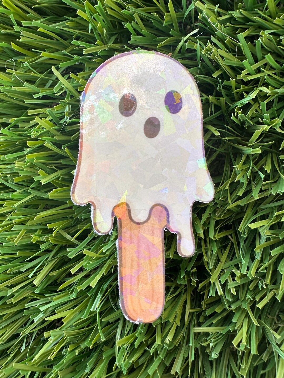 Holographic Ghost Popsicle Sticker – Cute Spooky Halloween Ghostie ...