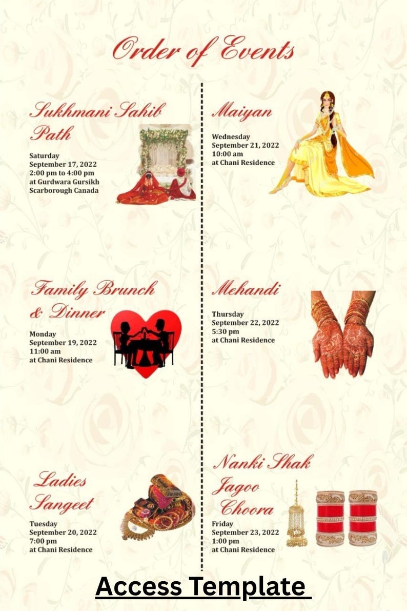 Indian Wedding Event Invite - Etsy