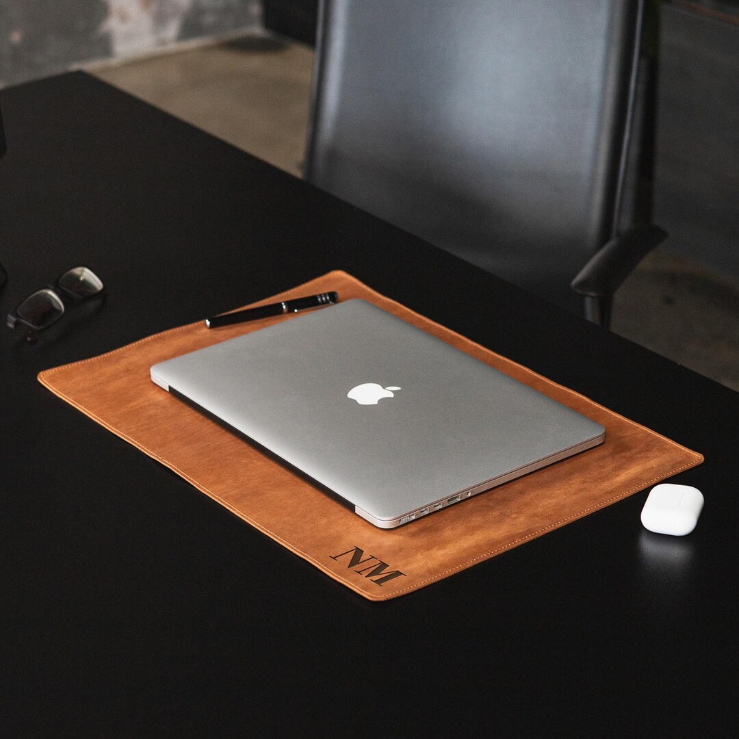 Genuine Leather Desk Mat Initials, Desk Mat Logo,leather Desk Pads ...