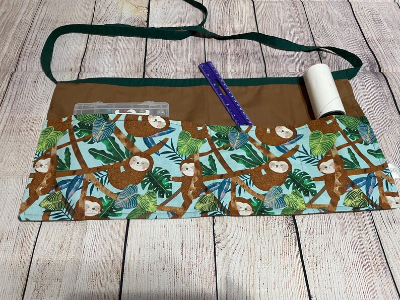 Sloth Teacher Apron | Cute & Functional Half Apron With Pockets ...