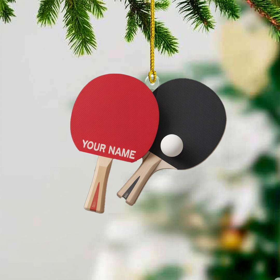 Custom Table Tennis Christmas Ornament, Ping Pong Paddles With Ball ...