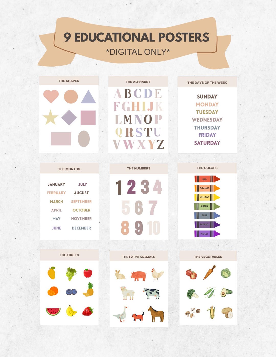 9 Educational Posters - Etsy