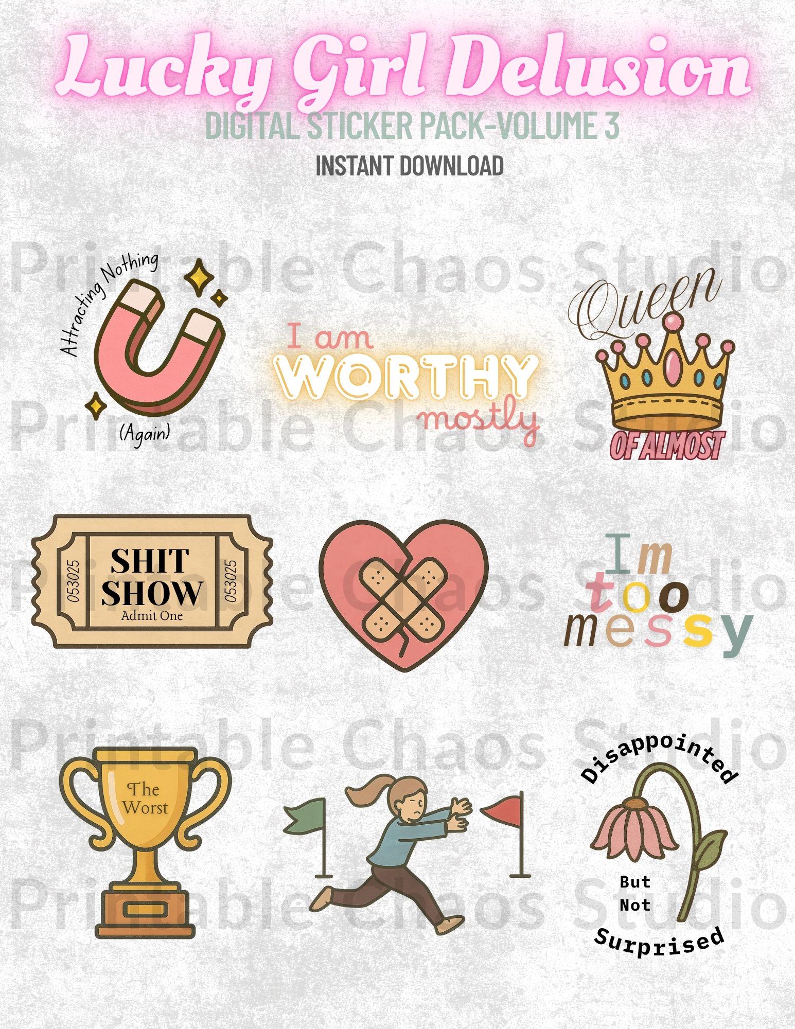 Printable Chaos Bundle | Funny Digital Planner + Sticker Pack ...
