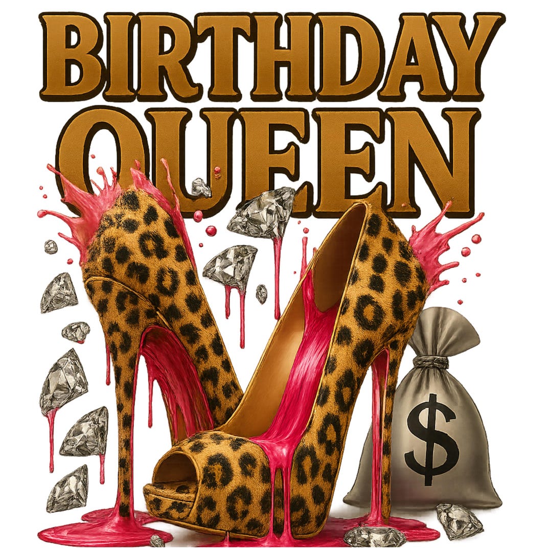 Birthday Queen Glam High Heel PNG: Diamond Stiletto Digital Art - Etsy
