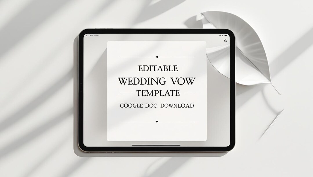 Editable Wedding Vow Template | Modern Romantic Script | Instant ...