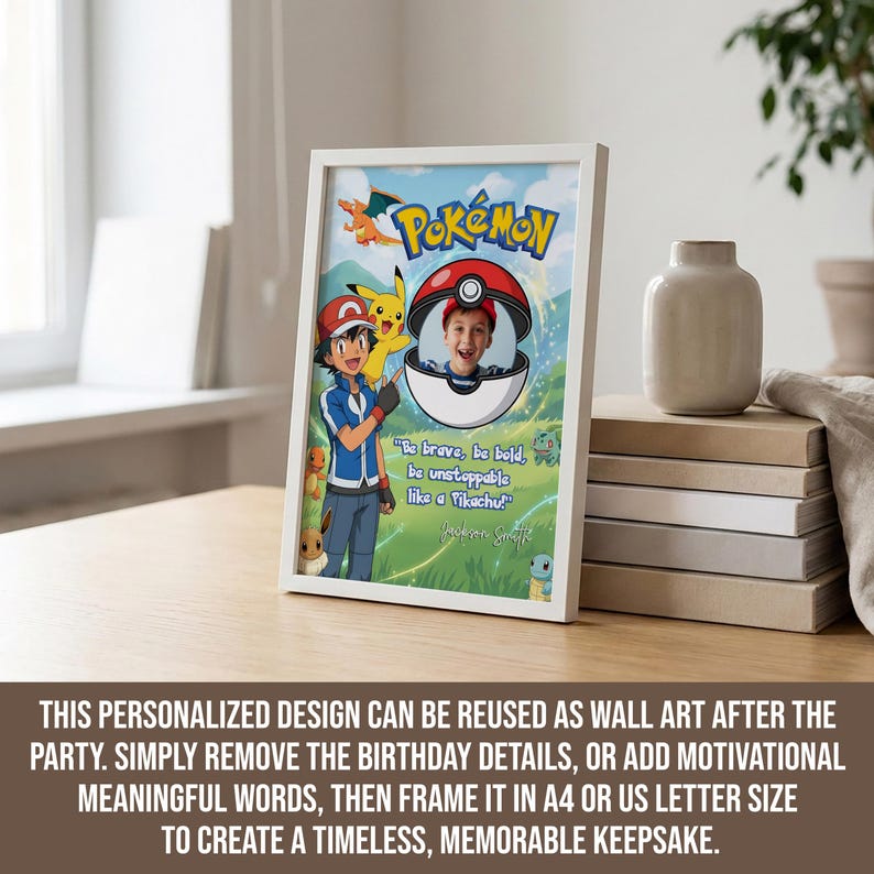 Editable Pokémon Birthday Template, Add Your Child's Picture, Custom ...