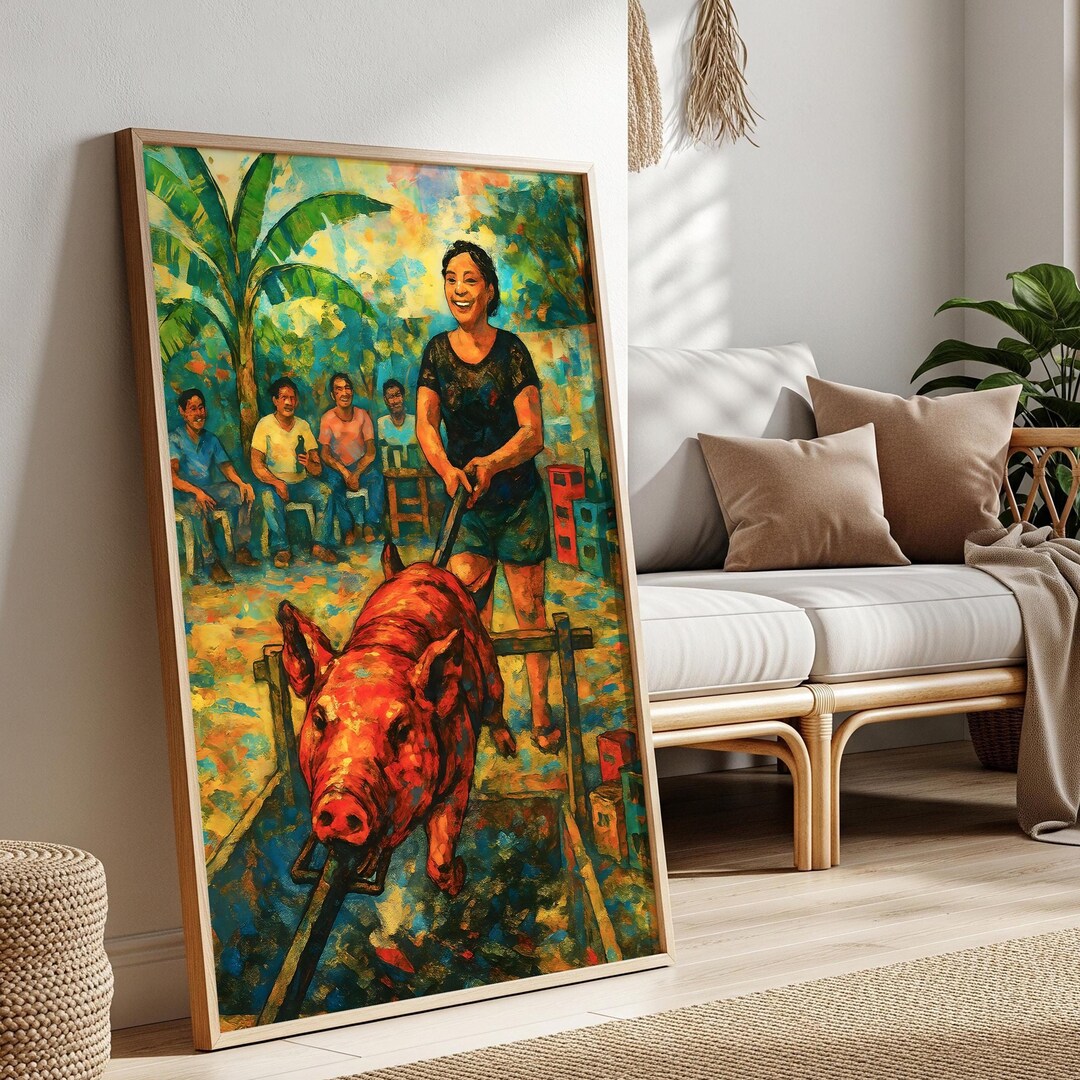 Filipino Lechon Roast Pig Print: Cultural Kitchen Wall Art (digital ...