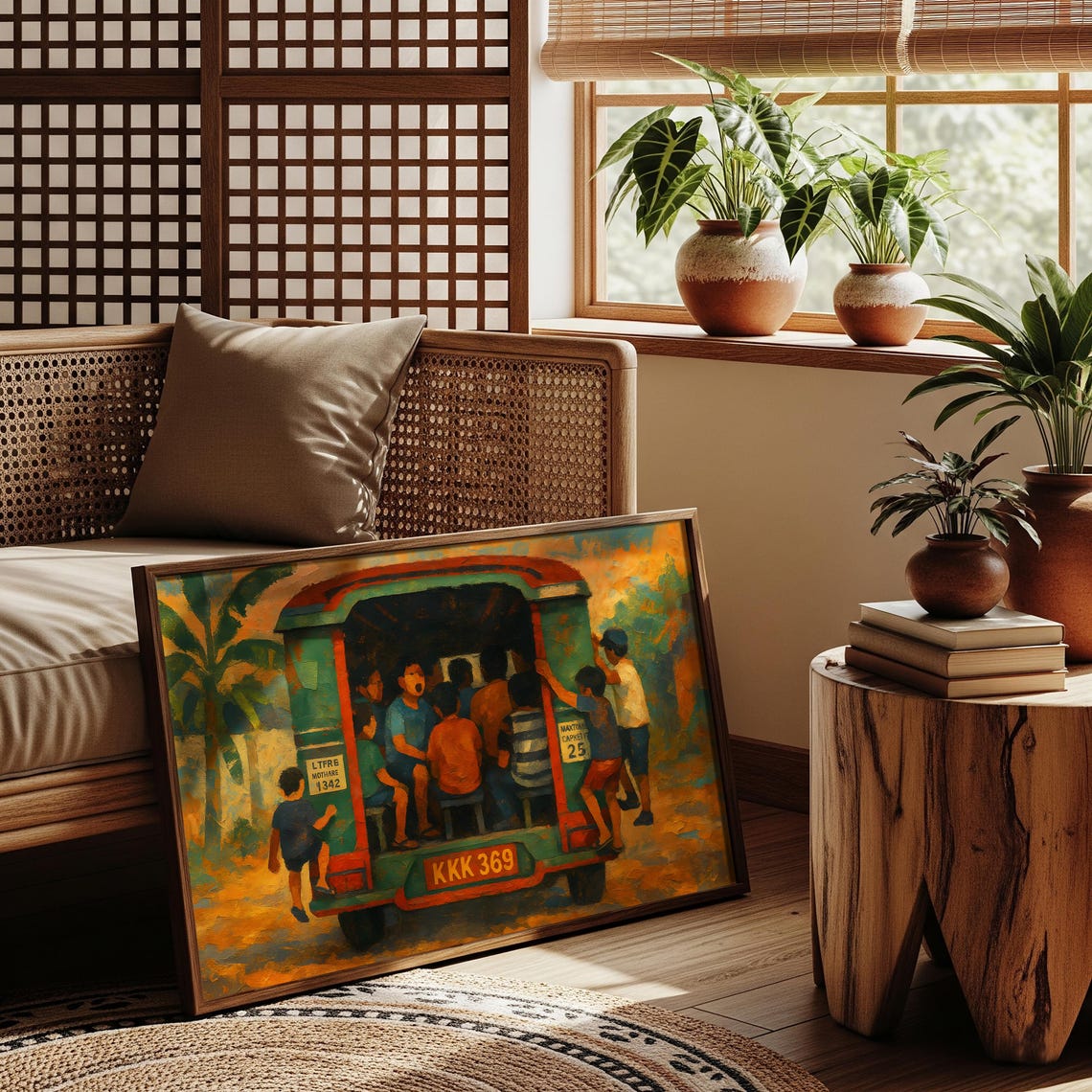 Filipino Jeepney Art Print: Tropical Street Scene (digital Downloadable ...