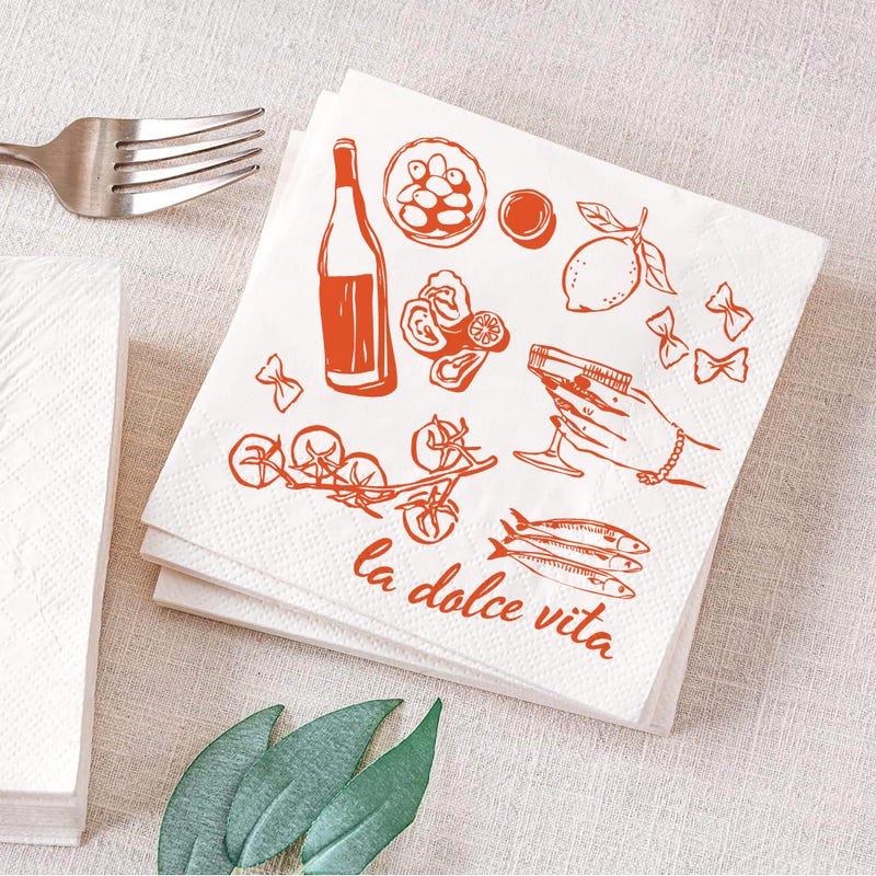 Italian Party Theme Napkins - Etsy