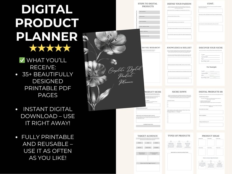 Complete Digital Product Planner | Instant Download PDF | Step-by-step ...
