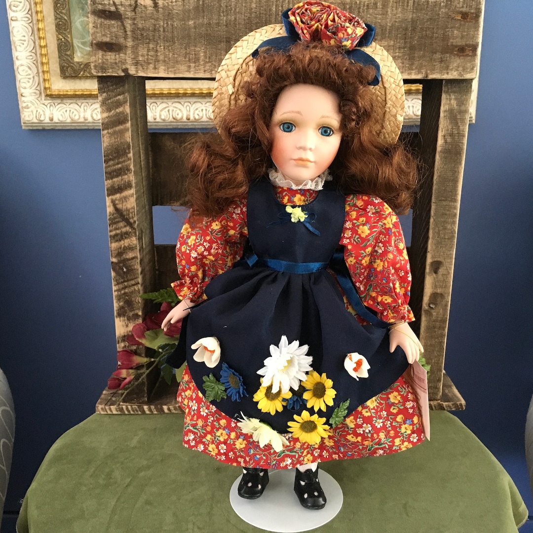 Country Girl NORMA JEAN Porcelain Doll by Collectible Memories - Etsy
