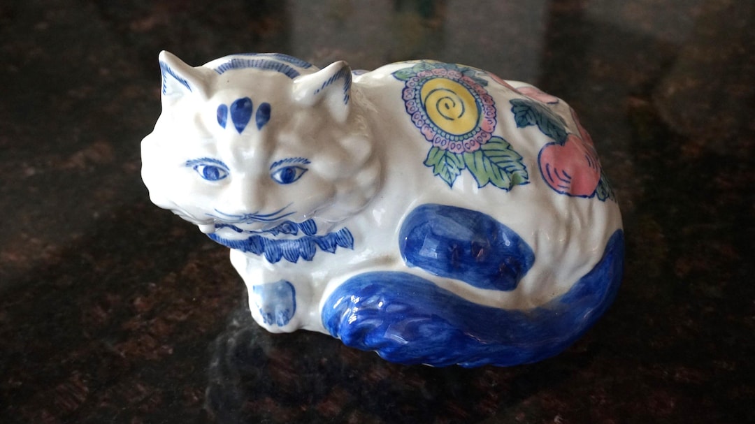 Sitting China White Cat - Etsy