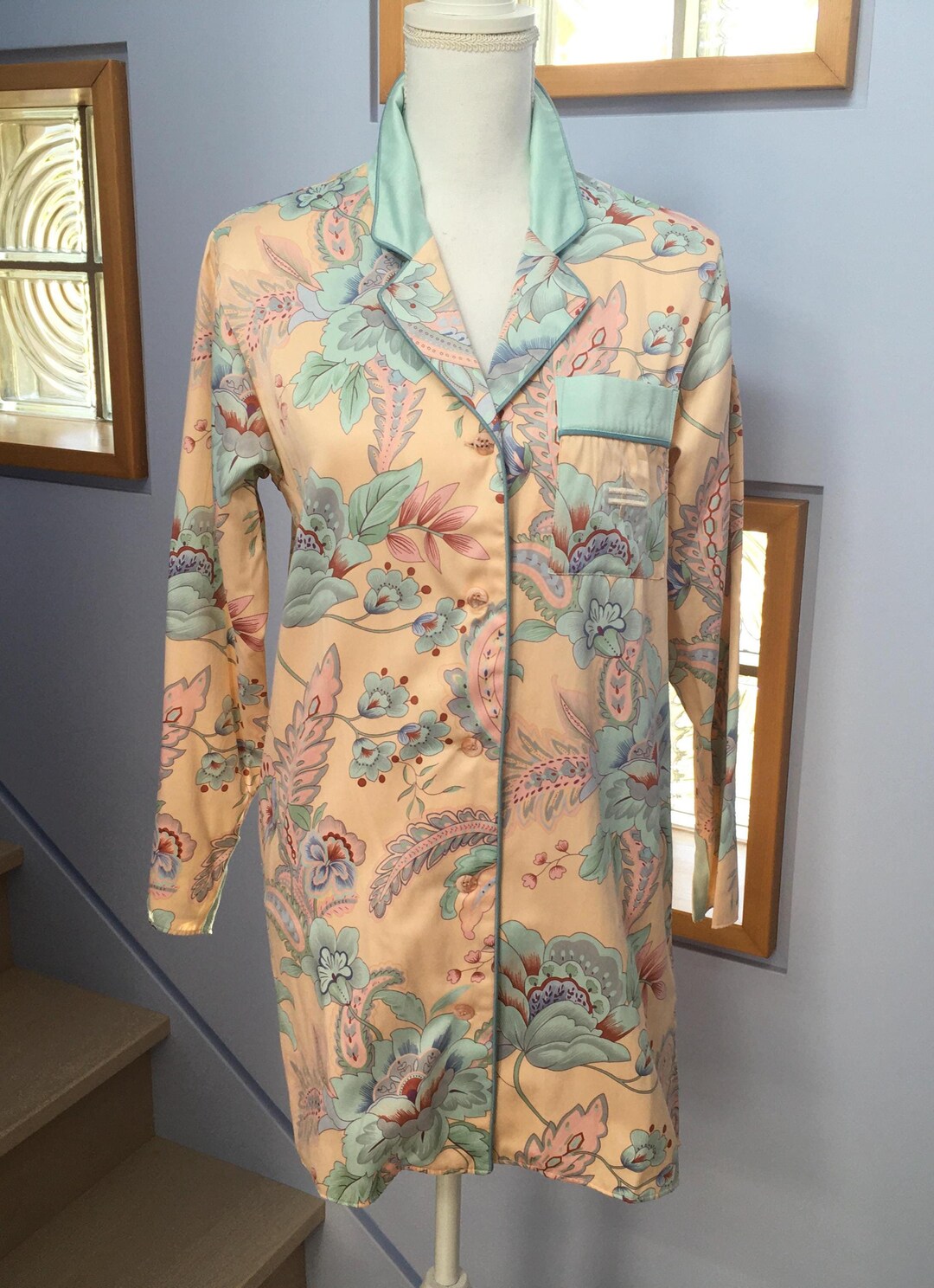 Fernando Sanchez Floral Nightshirt/short Robe Size P - Etsy